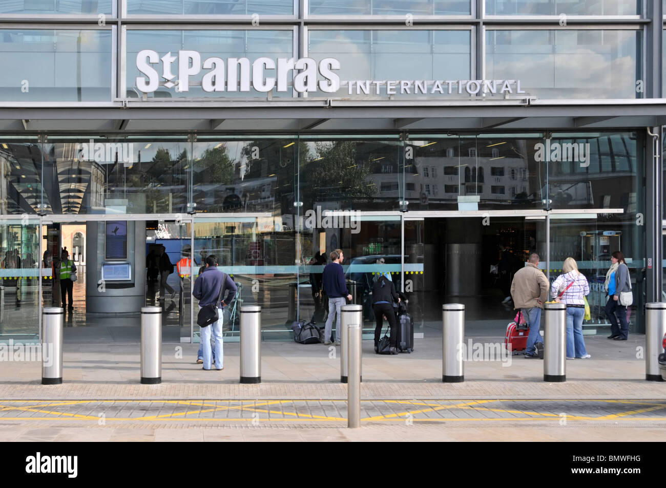 St Pancras International Eurostar terminal railway station entrance ...