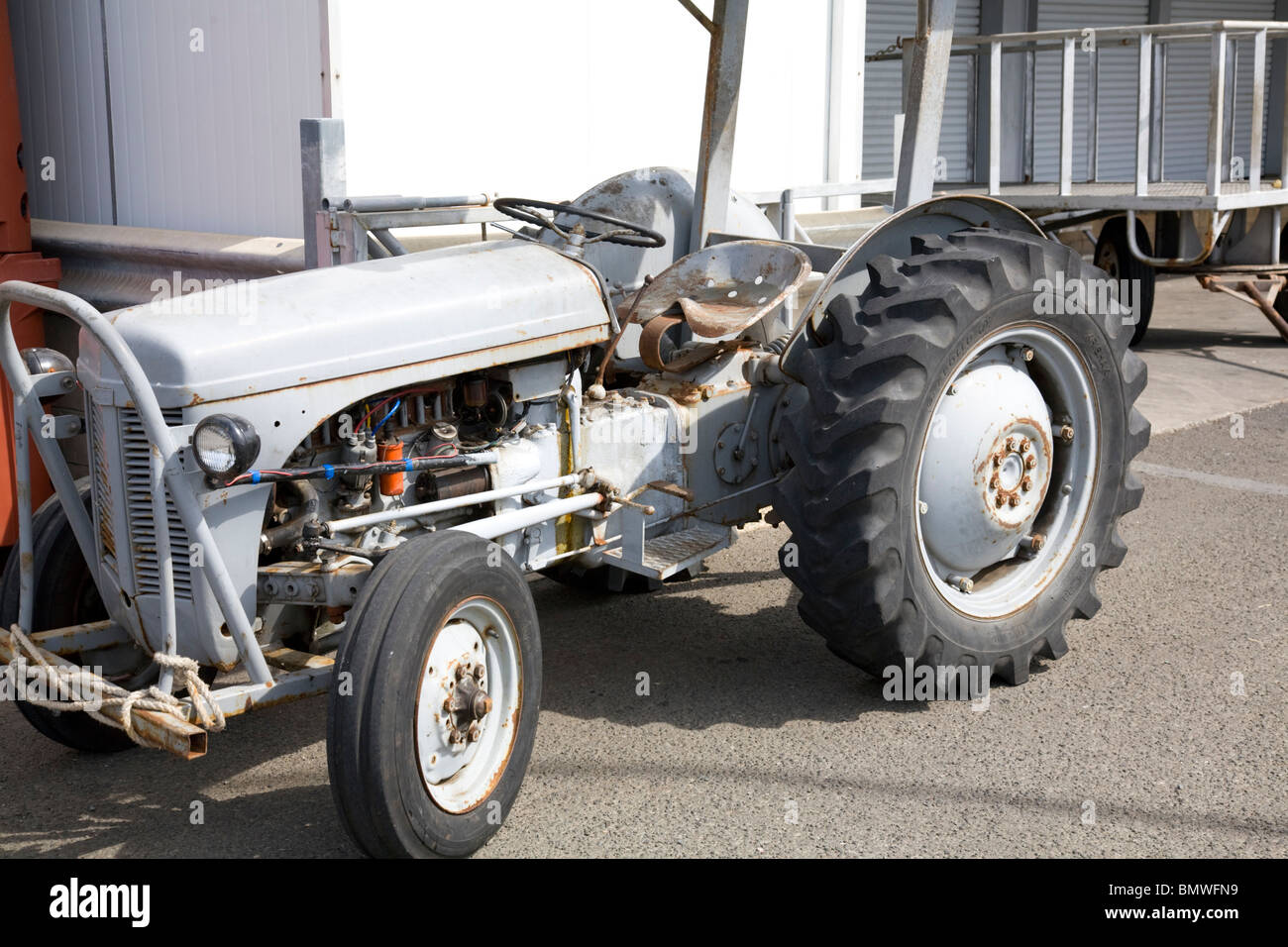 grey coloured tractor Stock Photo - Alamy