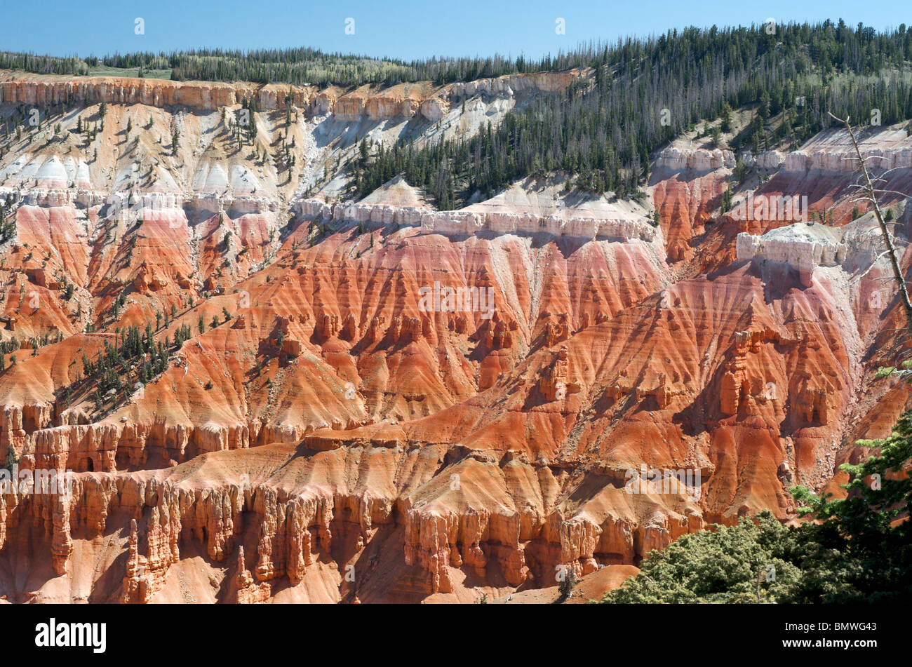 Eroding sandstone cliffs at the Cedar Breaks National Monument Stock ...