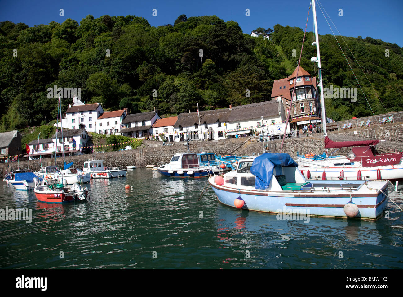 Small fishing boats in Lynmouth harbour North Devon UK Stock Photo - Alamy