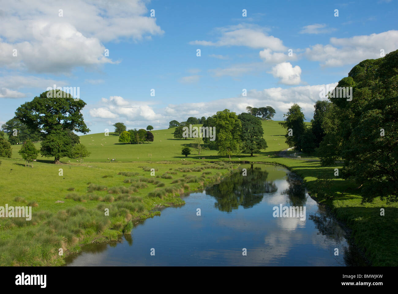 River Bela, Dallam estate, near Milnthorpe, Cumbria, England UK Stock ...