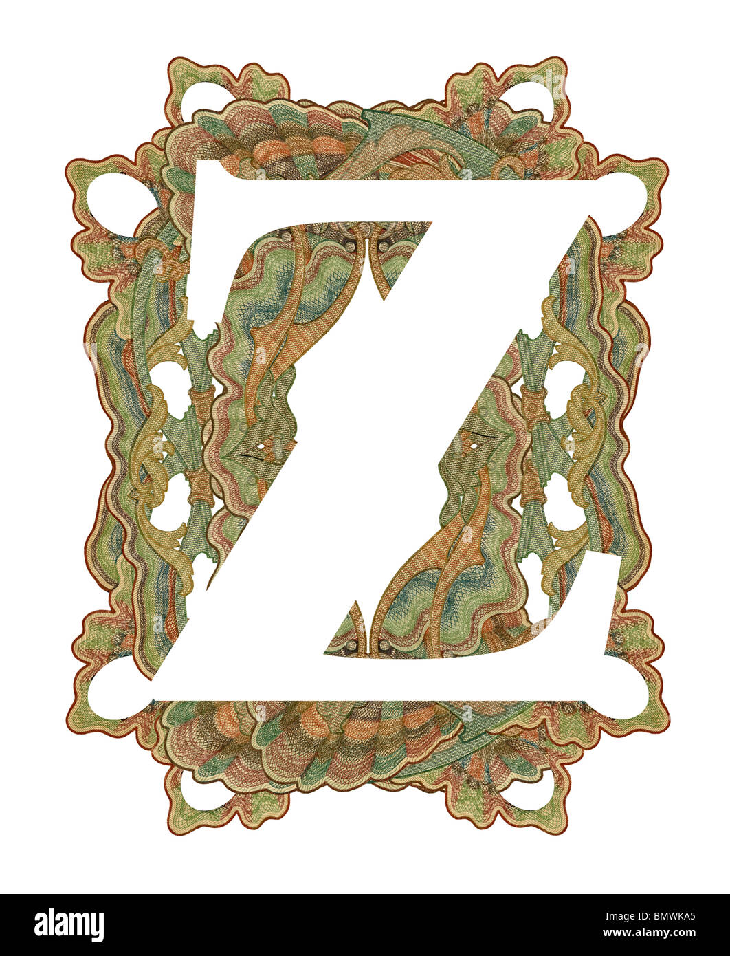 Luxuriously illustrated old capital letter Z Stock Photo - Alamy