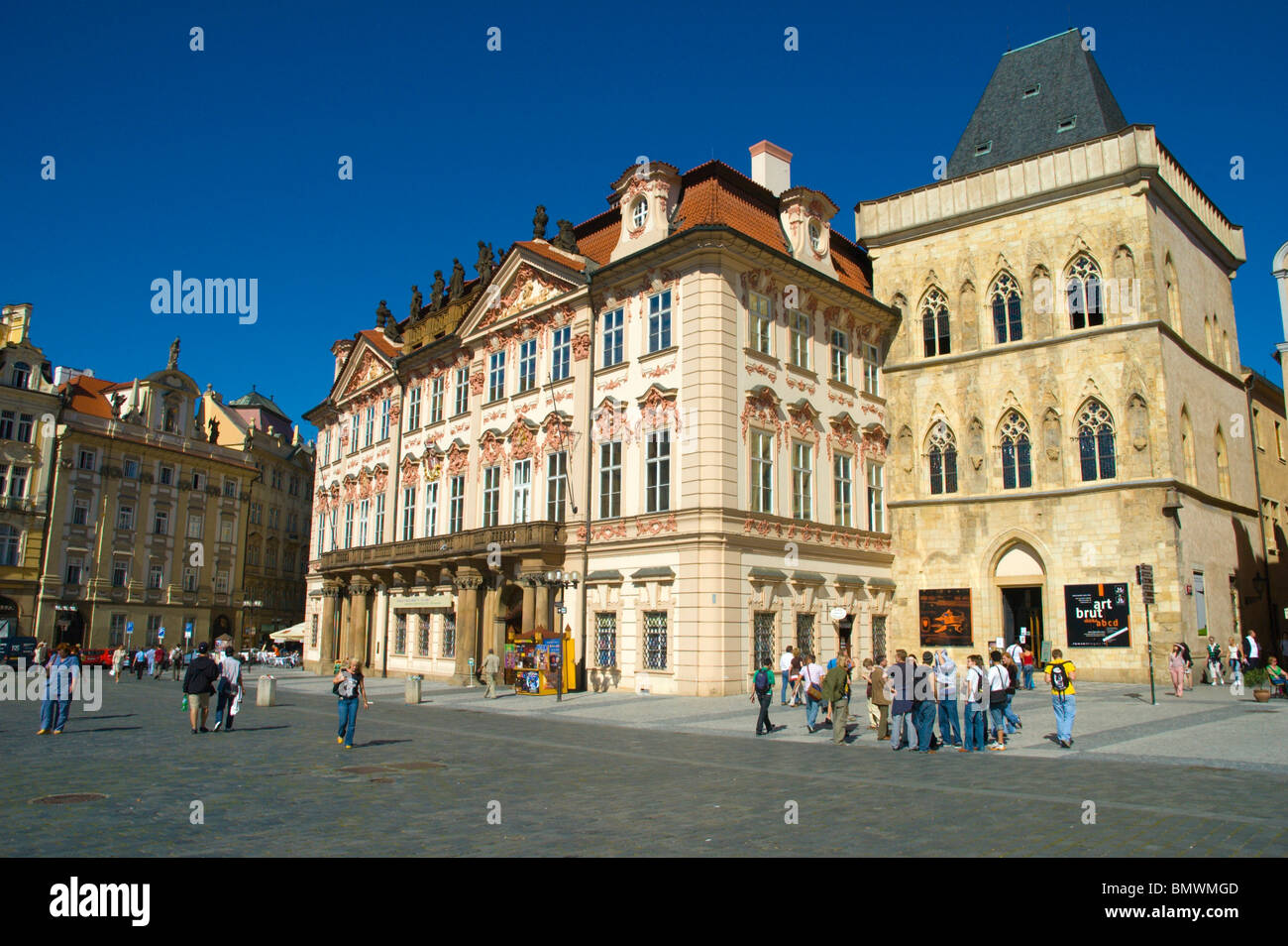 Palac Kinskych the Kinsky Palace with the Stone Bell House at Old Town ...