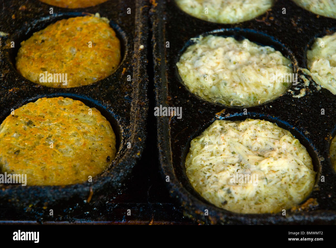 Bramboraky the Potato pancakes at a market in Prague Czech Republic ...