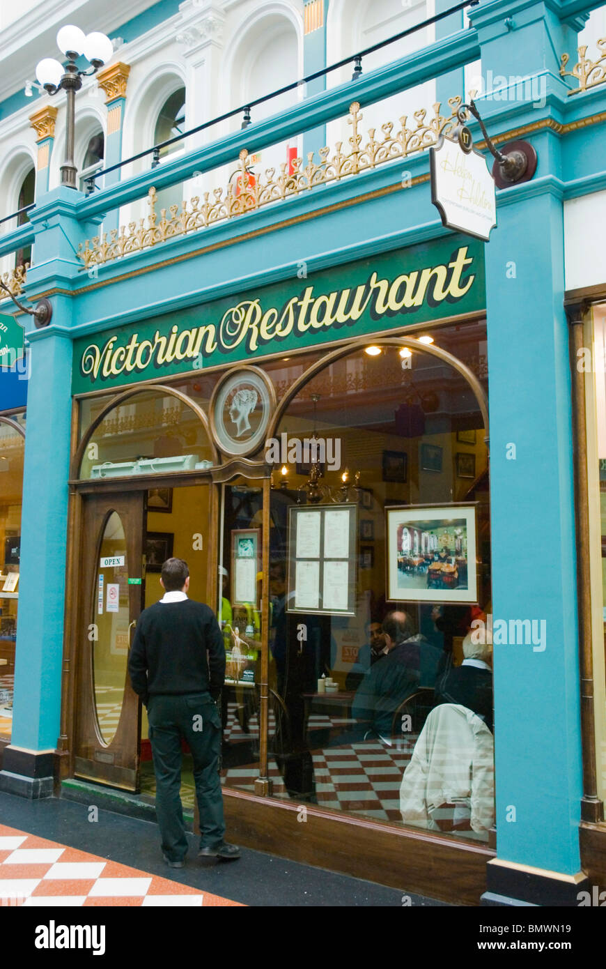 Victorian restaurant and tea room exterior Great Western Arcade central ...
