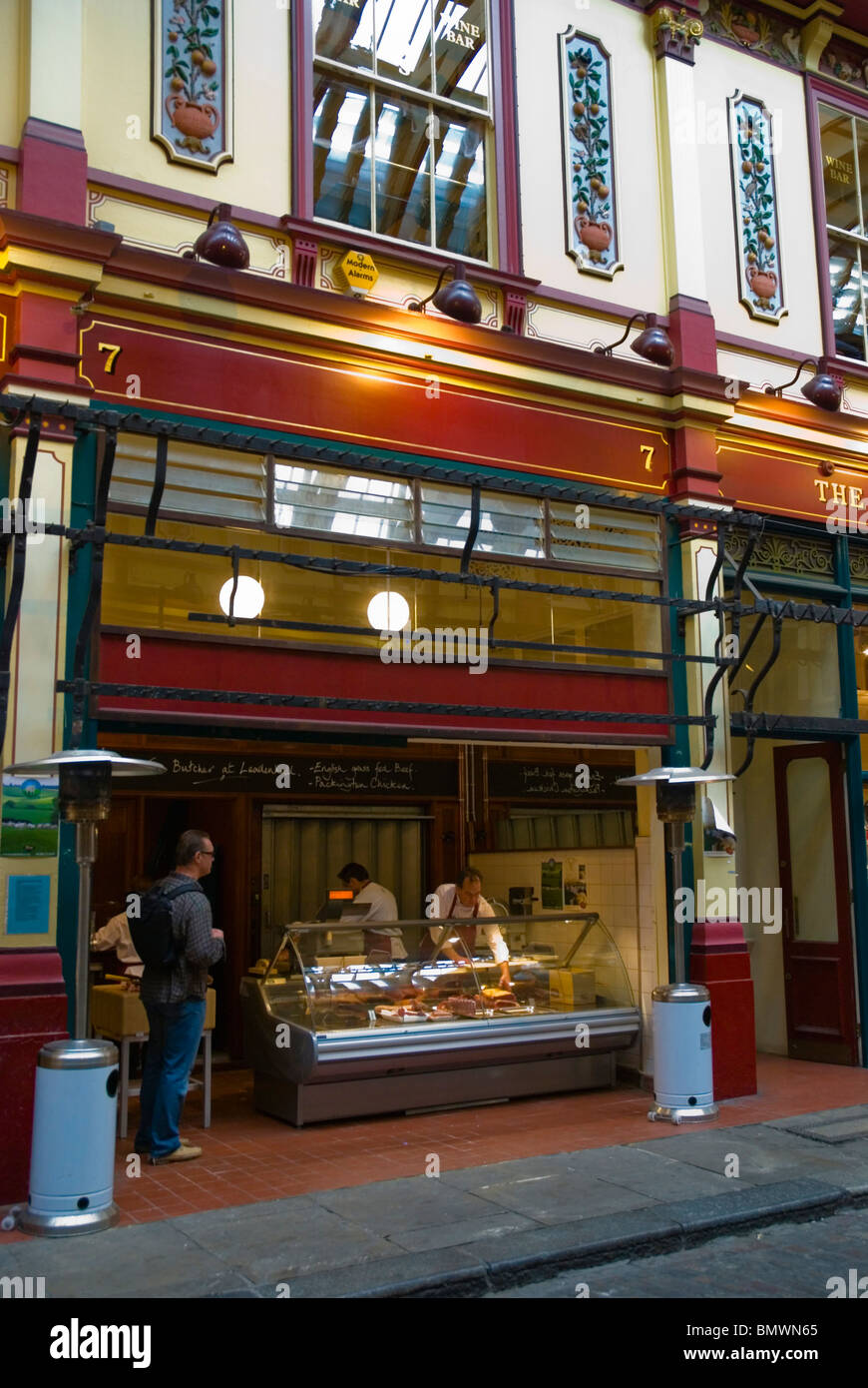 Butcher at Leadenhall market City of London England UK Europe Stock ...