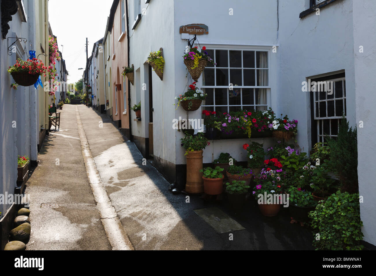 A pretty corner in the back streets of Appledore, Devon, England Stock ...