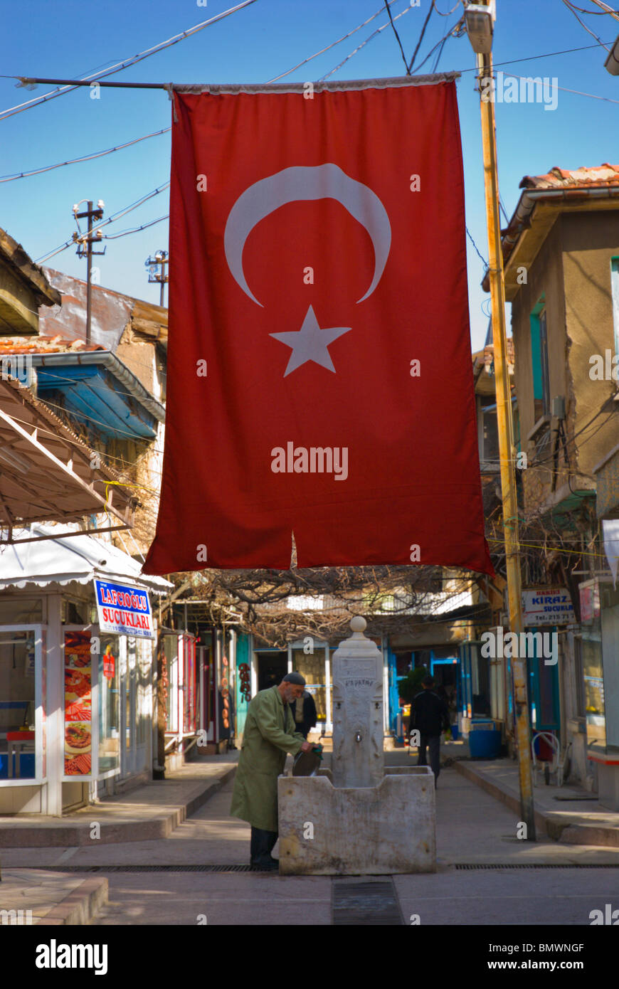 Turkish flag in Afyon western Anatolia Turkey Asia Stock Photo - Alamy