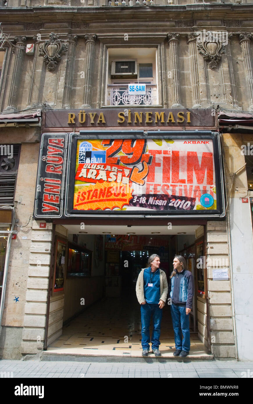 Cinema exterior Istiklal caddesi street Beyoglu Istanbul Turkey Europe ...