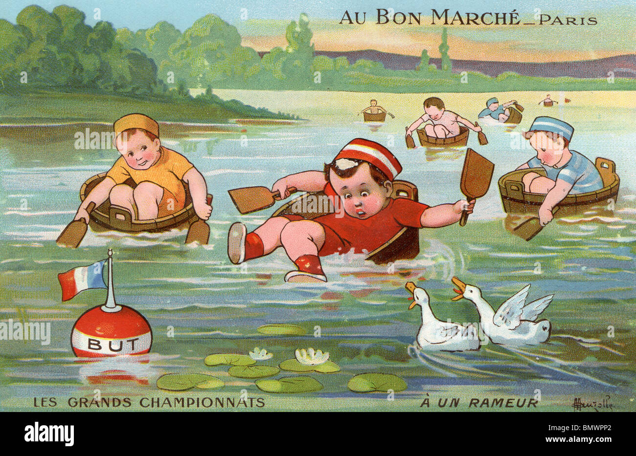 Children rowing boat hi-res stock photography and images - Alamy