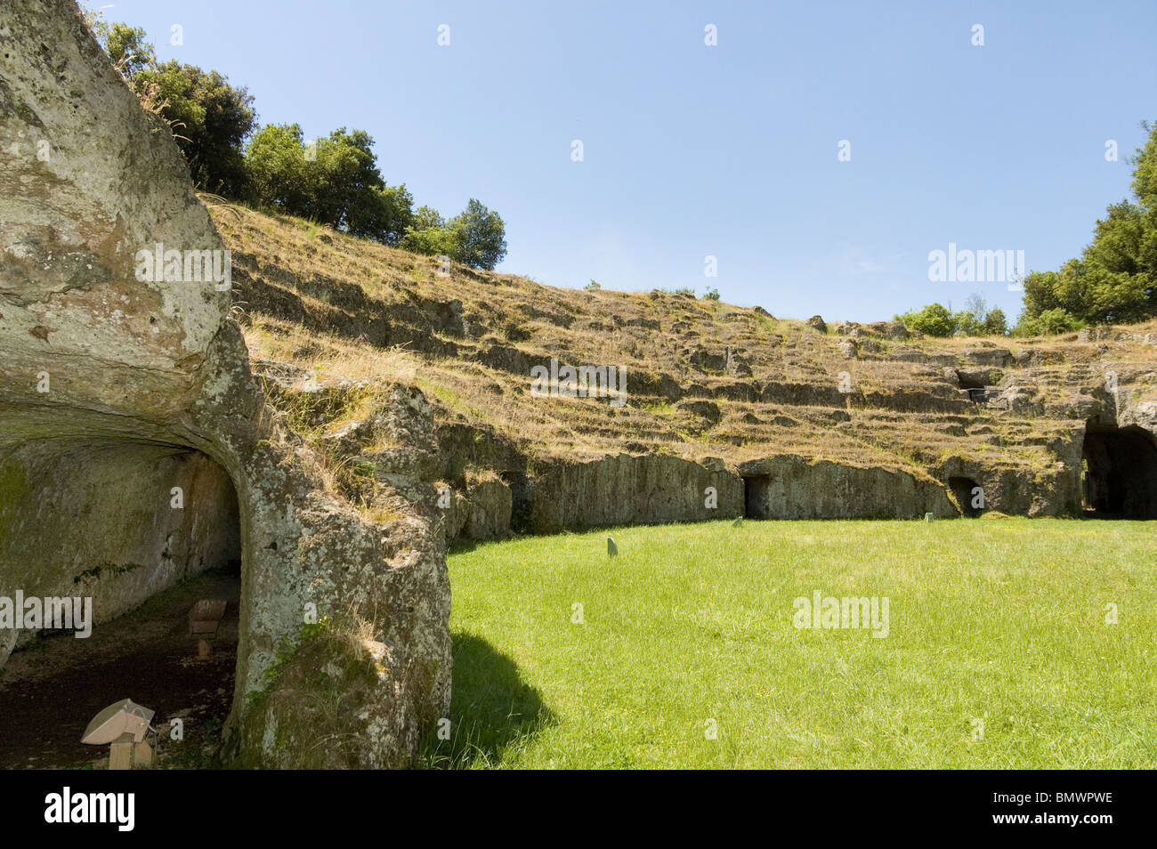 Roman amphitheatre in the Tuff rock at Sutri in Tuscany Stock Photo - Alamy
