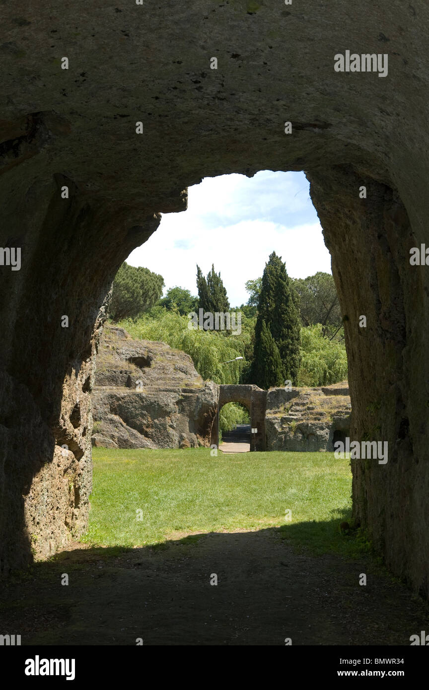 Roman amphitheatre in the Tuff rock at Sutri in Tuscany Stock Photo - Alamy