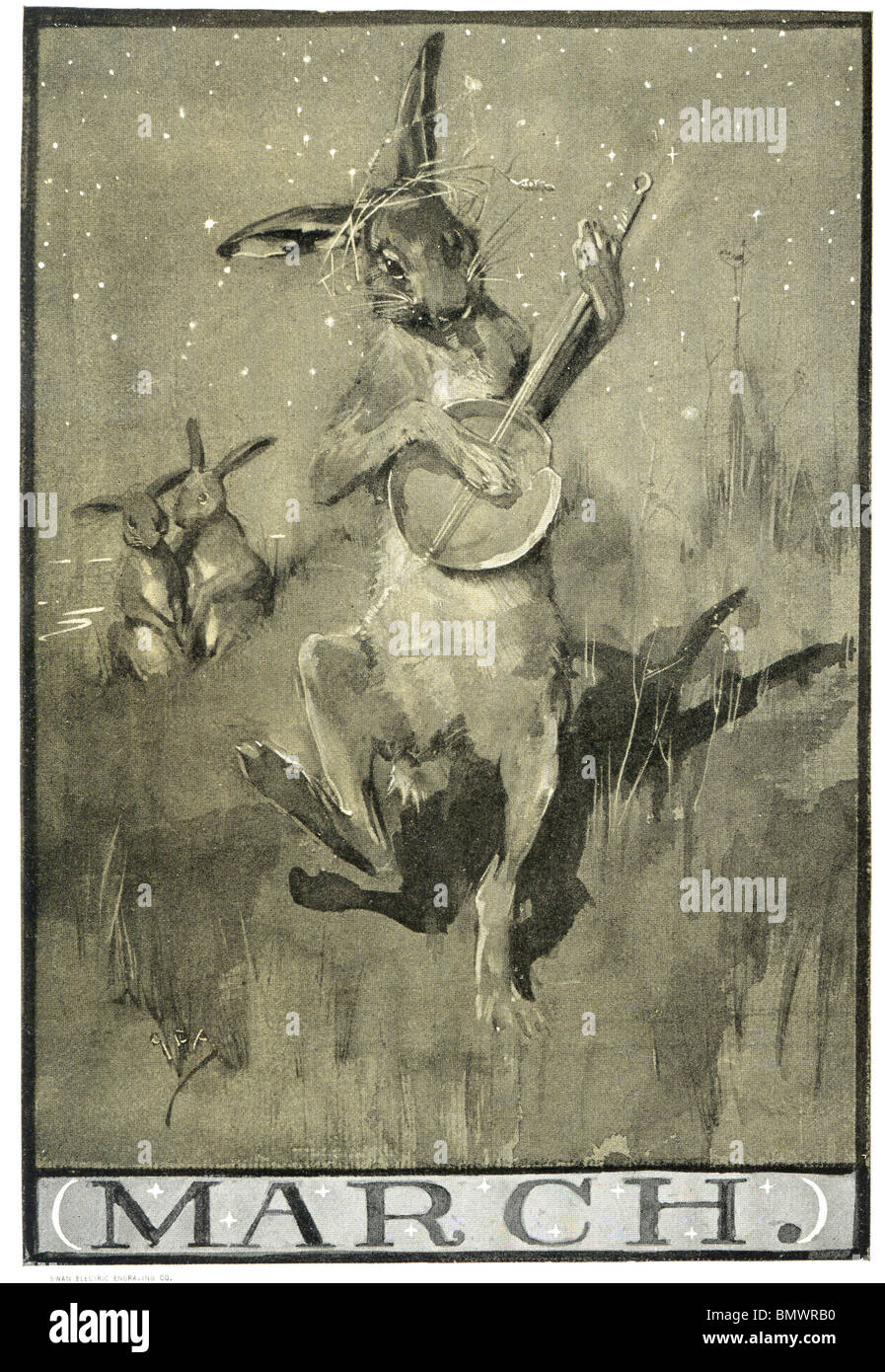 March - Dancing Bunny Stock Photo - Alamy