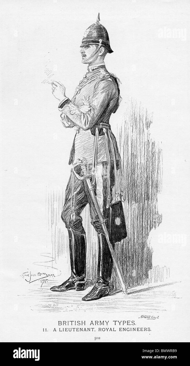 British Army types No.11 A Lieutenant Royal Engineers Stock Photo - Alamy