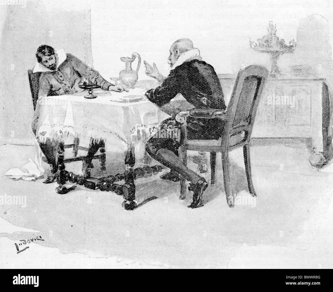 A Serious Discussion over Dinner Stock Photo - Alamy