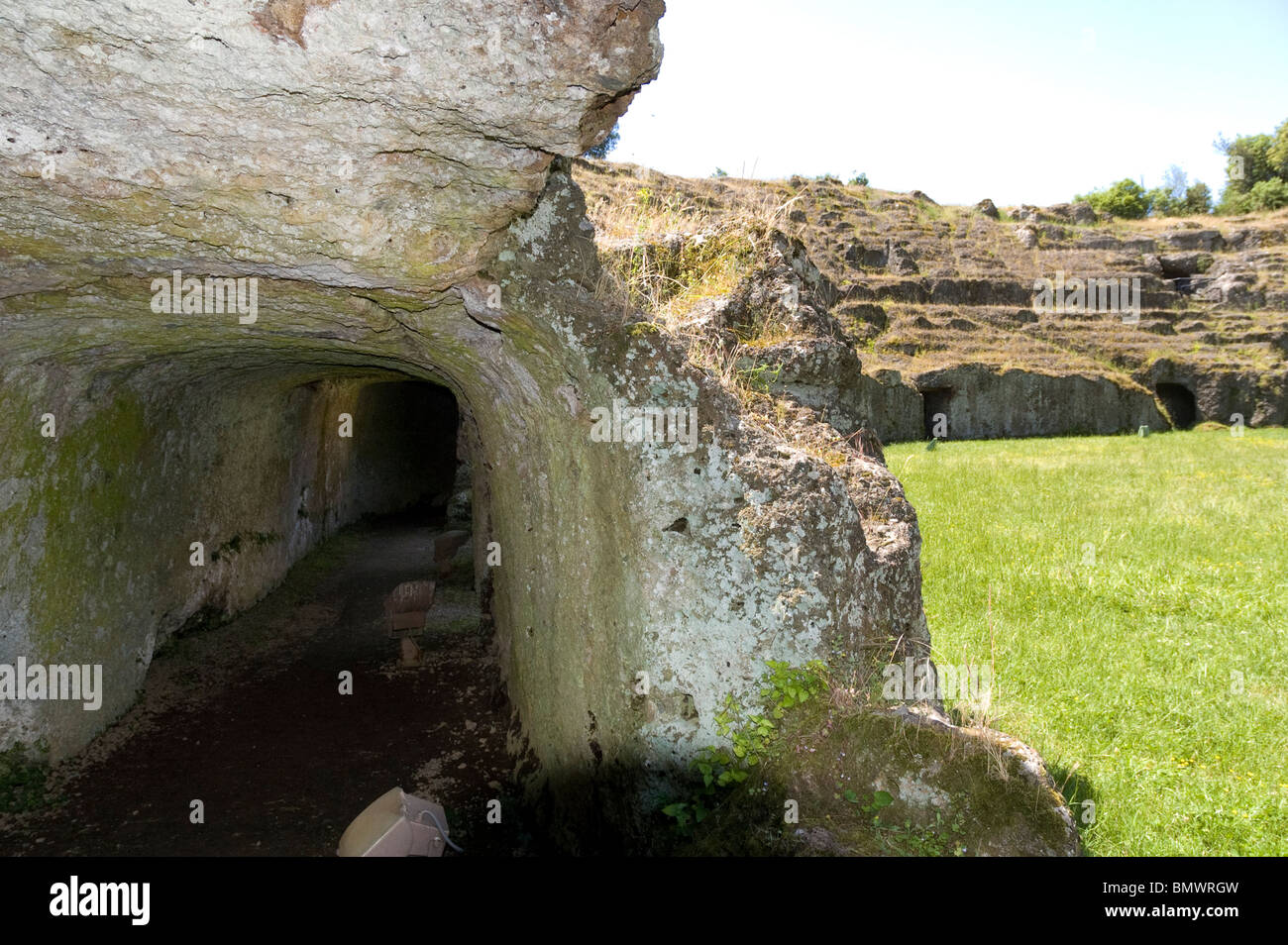 Roman amphitheatre in the Tuff rock at Sutri in Tuscany Stock Photo - Alamy