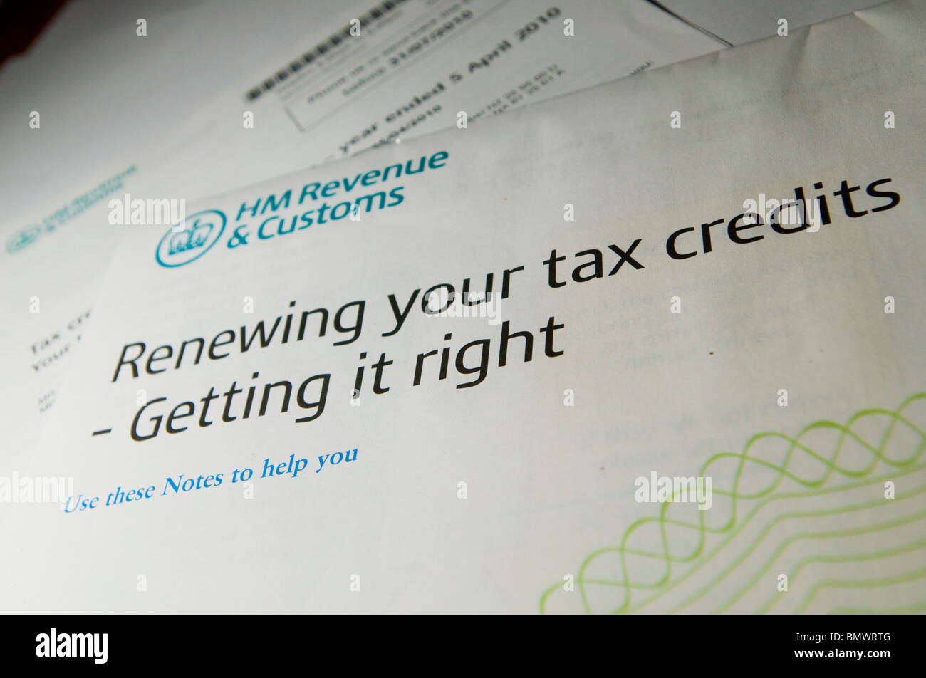 Child and Family Tax Credit Form Stock Photo - Alamy