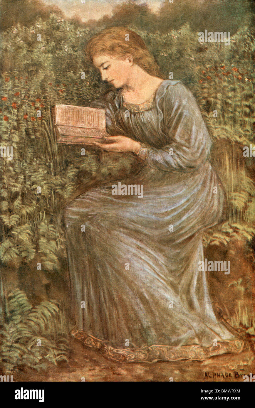 Victorian woman reading painting hi-res stock photography and images ...