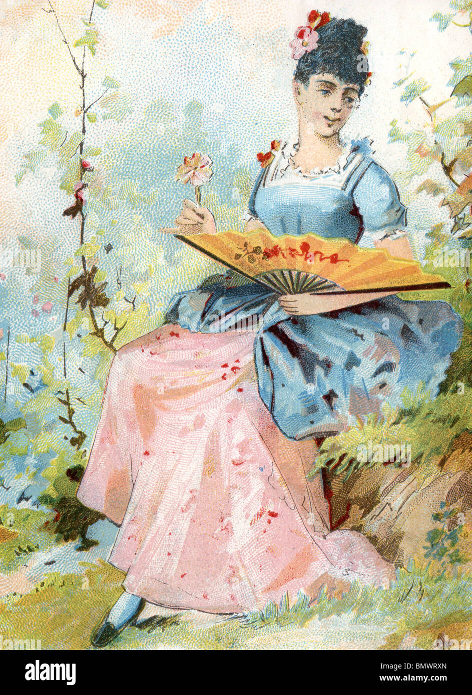 Lady fanning herself hi-res stock photography and images - Alamy