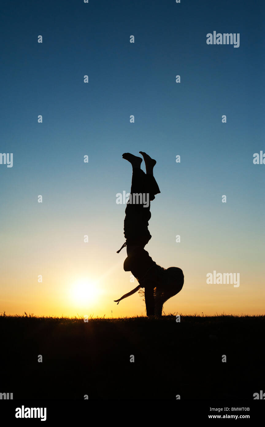 Handstand Silhouette Girl
