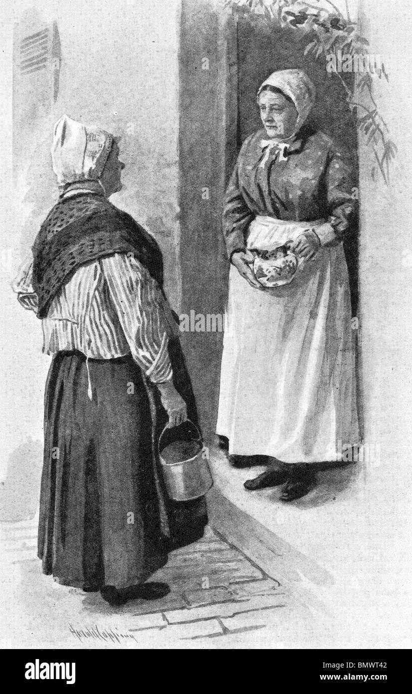 Chatting two Black and White Stock Photos & Images - Alamy