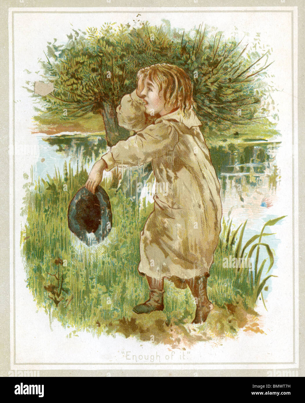 Young Boy soaked through from falling in the Pond Stock Photo - Alamy