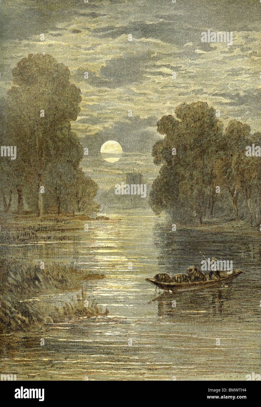 River view by moonlight hi-res stock photography and images - Alamy