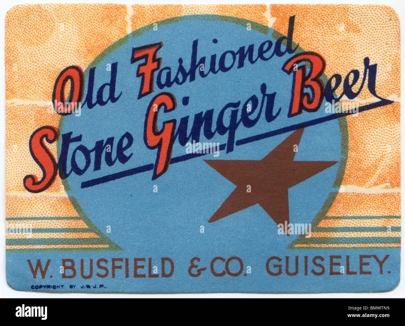 Stone Ginger Beer Label Stock Photo - Alamy