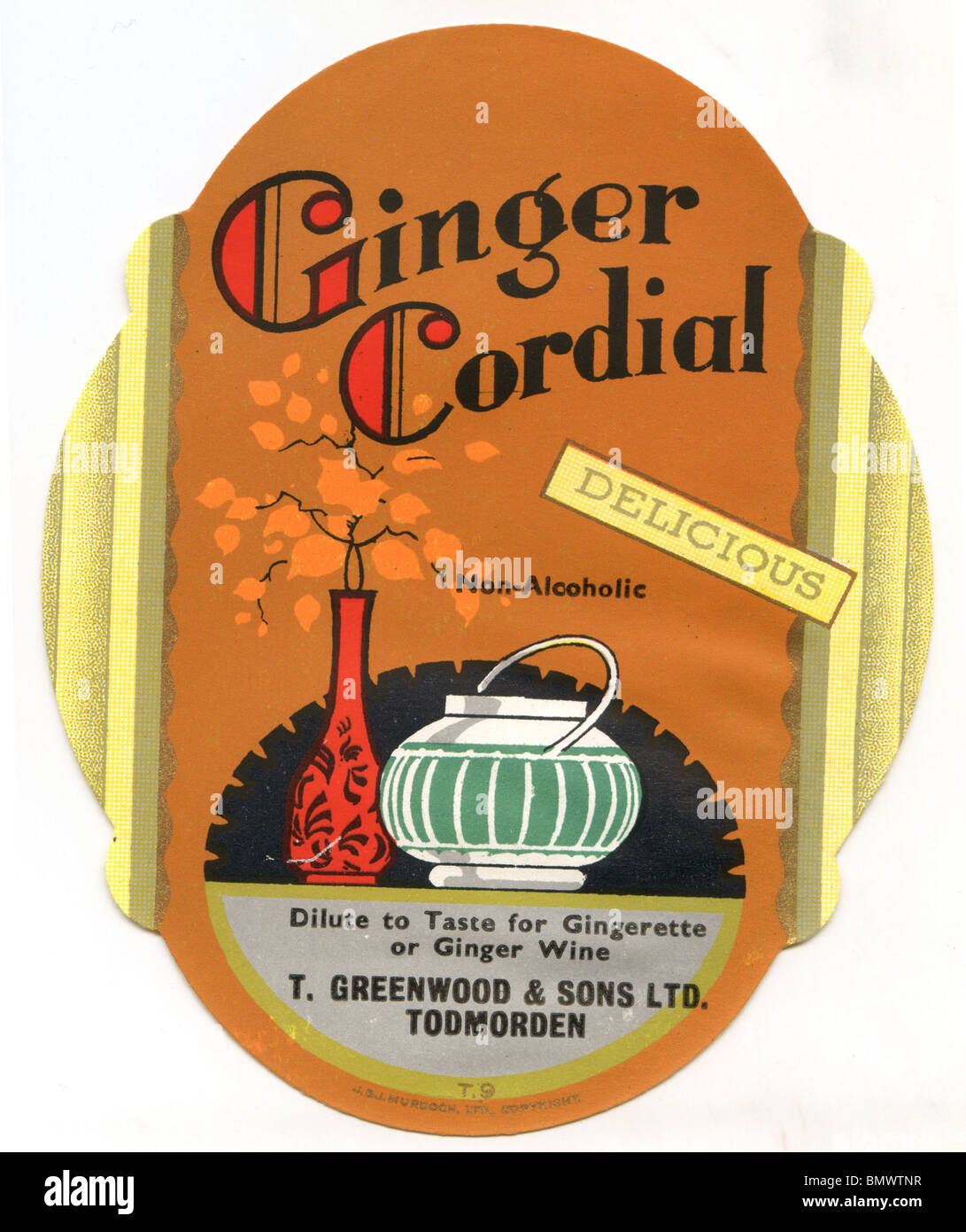 Ginger Cordial Label Stock Photo - Alamy