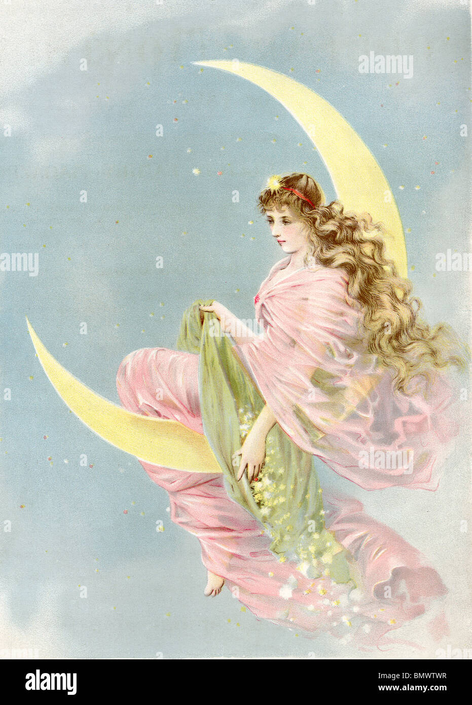 Girl Moon Mythical Creatures Drawings