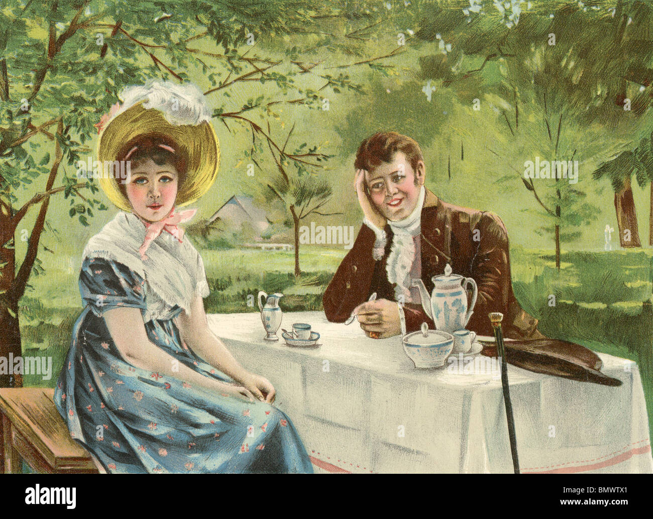 Victorian woman tea hi-res stock photography and images - Alamy