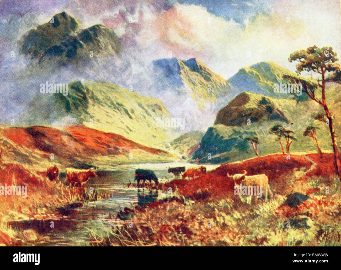 View hills painting hi-res stock photography and images - Alamy