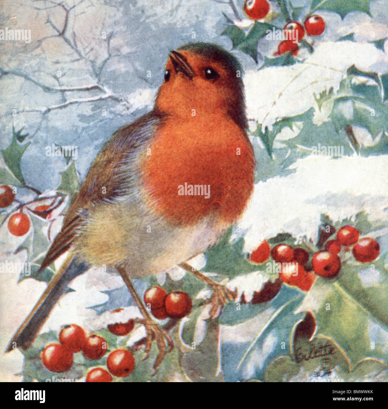 Victorian christmas card robin hi-res stock photography and images - Alamy