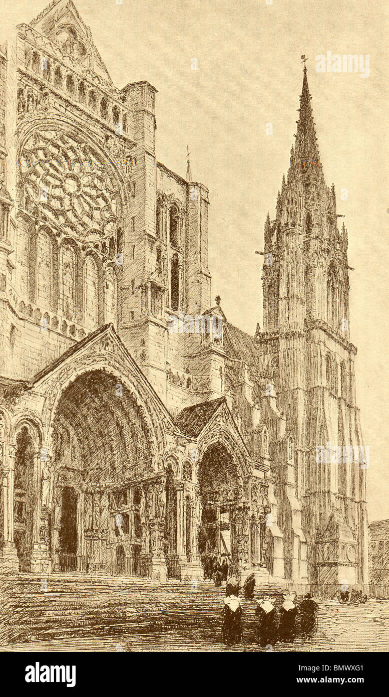 Chartres cathedral drawing hi-res stock photography and images - Alamy