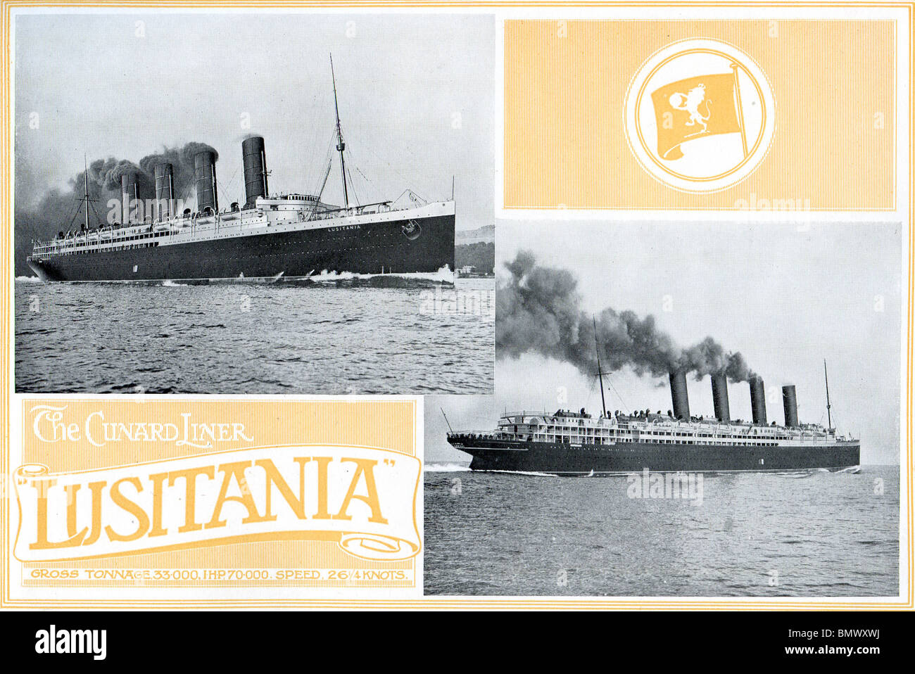 Cunard Liner Advert, Early 1900's Stock Photo - Alamy