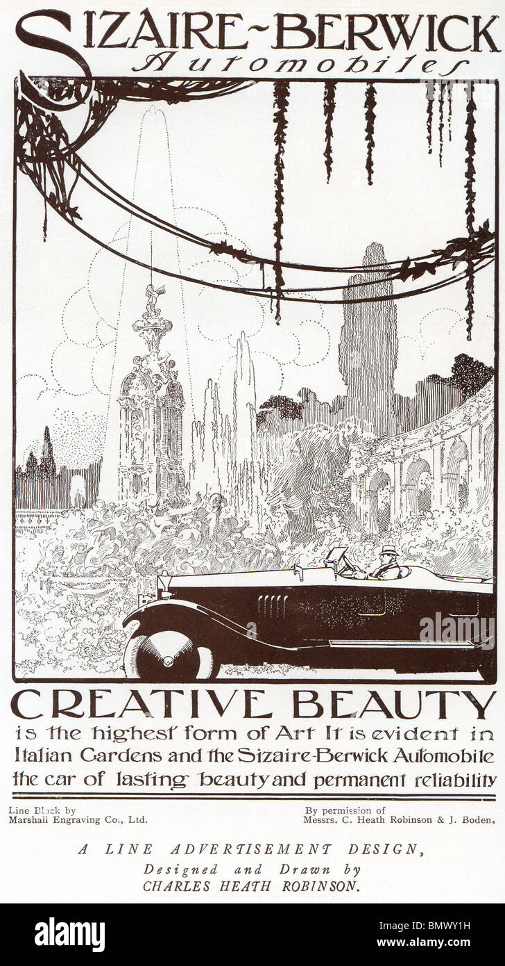 Sizaire-Berwick Car Advert Stock Photo - Alamy