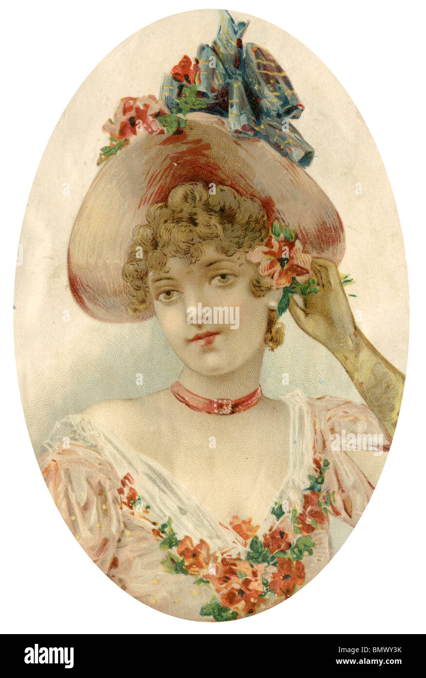 Portrait of a Woman in decorative Bonnet Stock Photo - Alamy