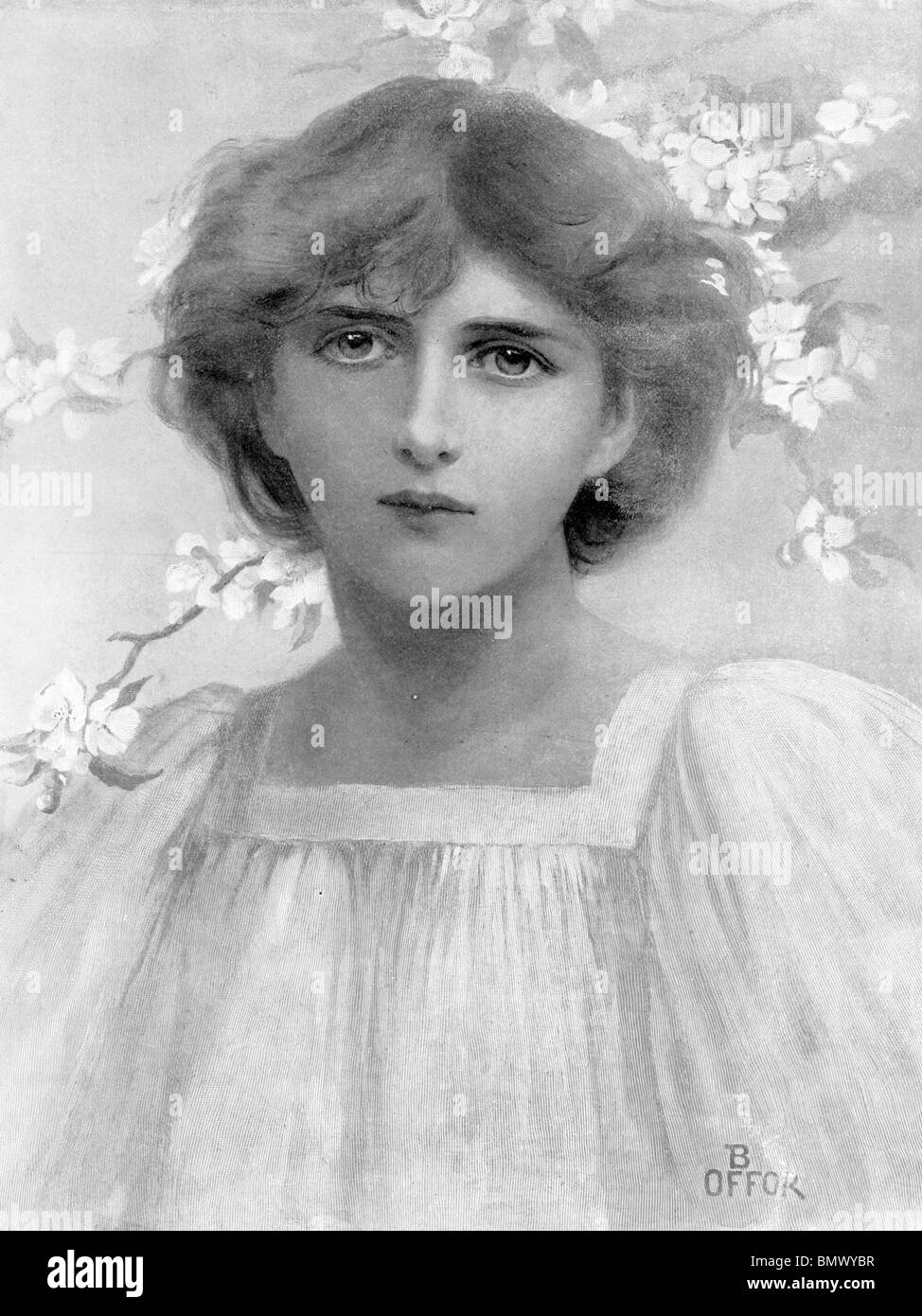 Woman portrait painting Black and White Stock Photos & Images - Alamy