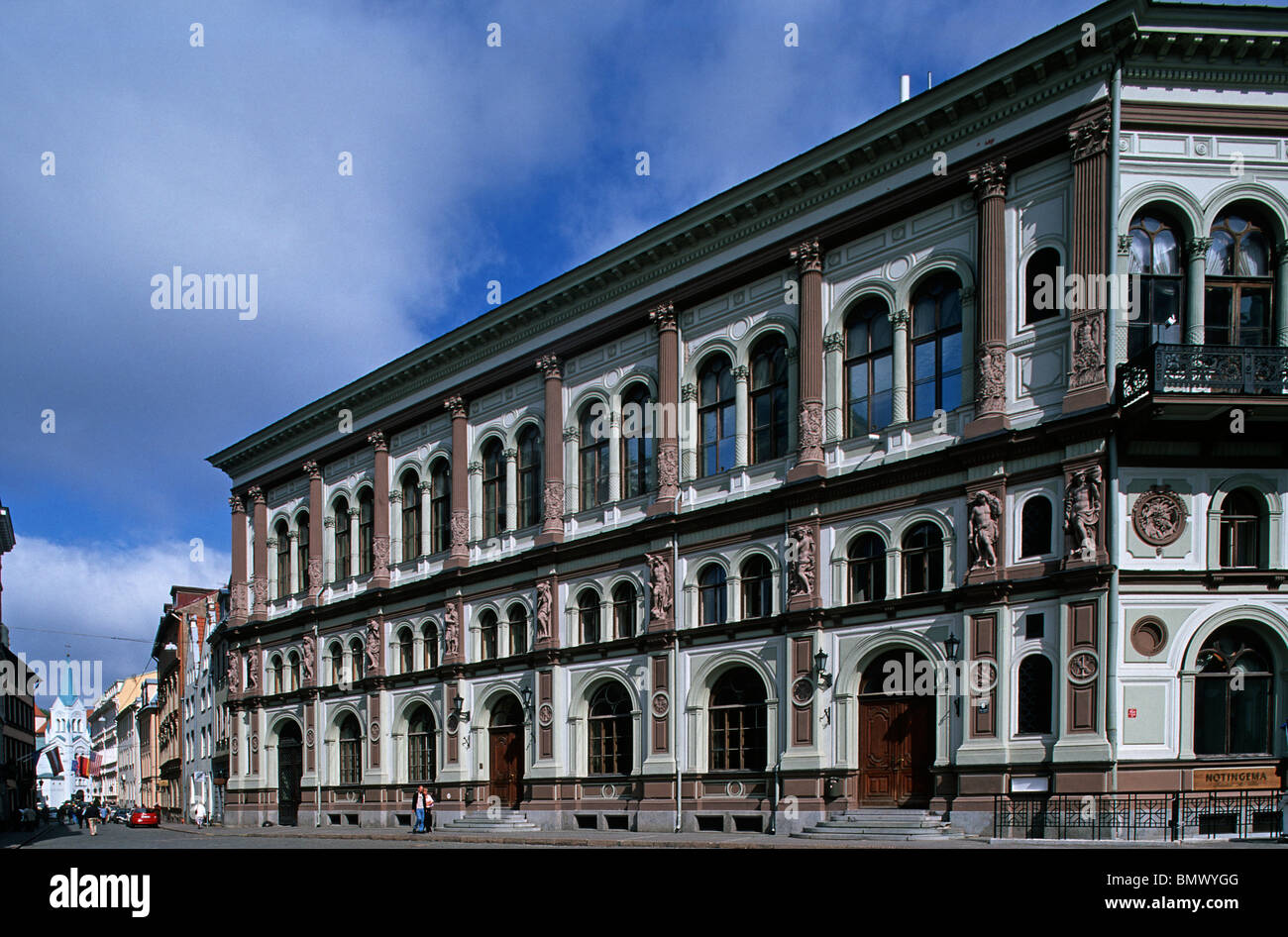 Latvia,Riga,Old Town ,Doma laukums square,Art Nouveau Buildings Stock ...