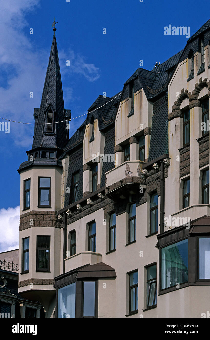 Latvia,Riga,Old Town ,Doma laukums square,Art Nouveau Buildings Stock ...