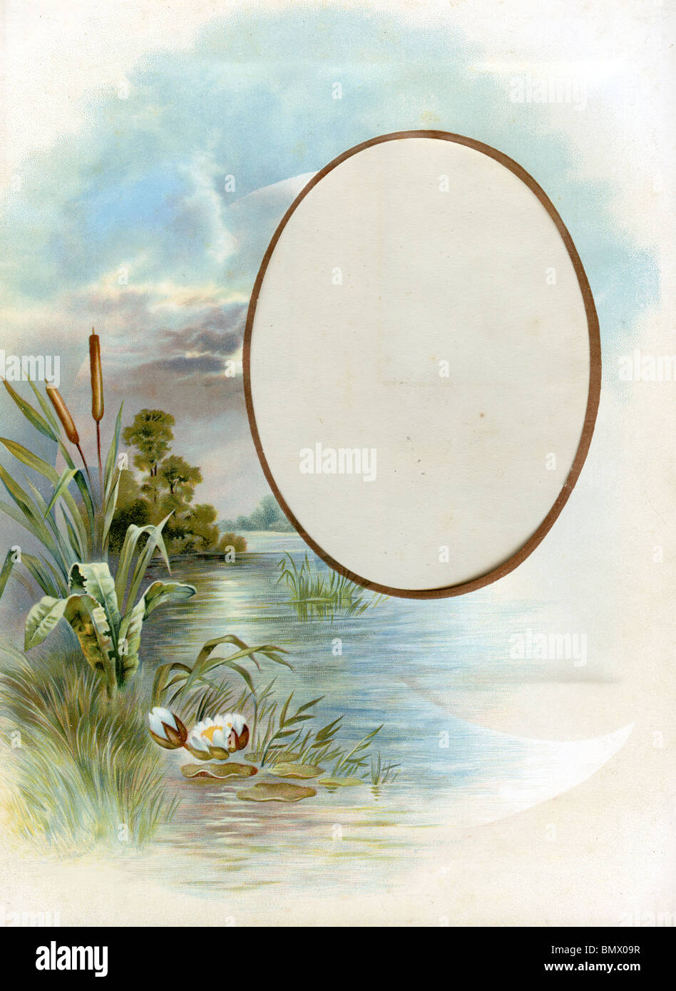 Decorative Frame - View over the Pond Stock Photo - Alamy