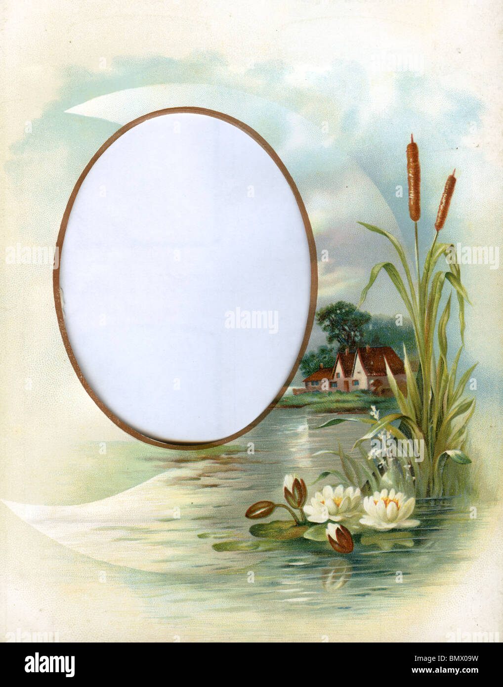 Decorative Frame - View over the Pond Stock Photo - Alamy