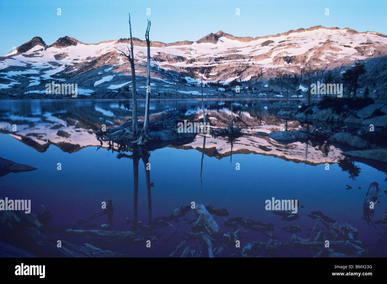USA, California, Sierra Nevada, dawn on Aloha Lake, Desolation ...