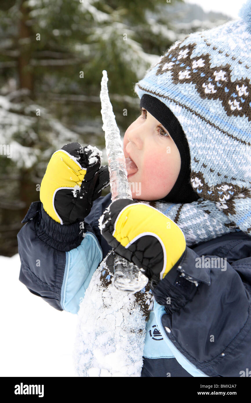 Icicle and boy hi-res stock photography and images - Alamy