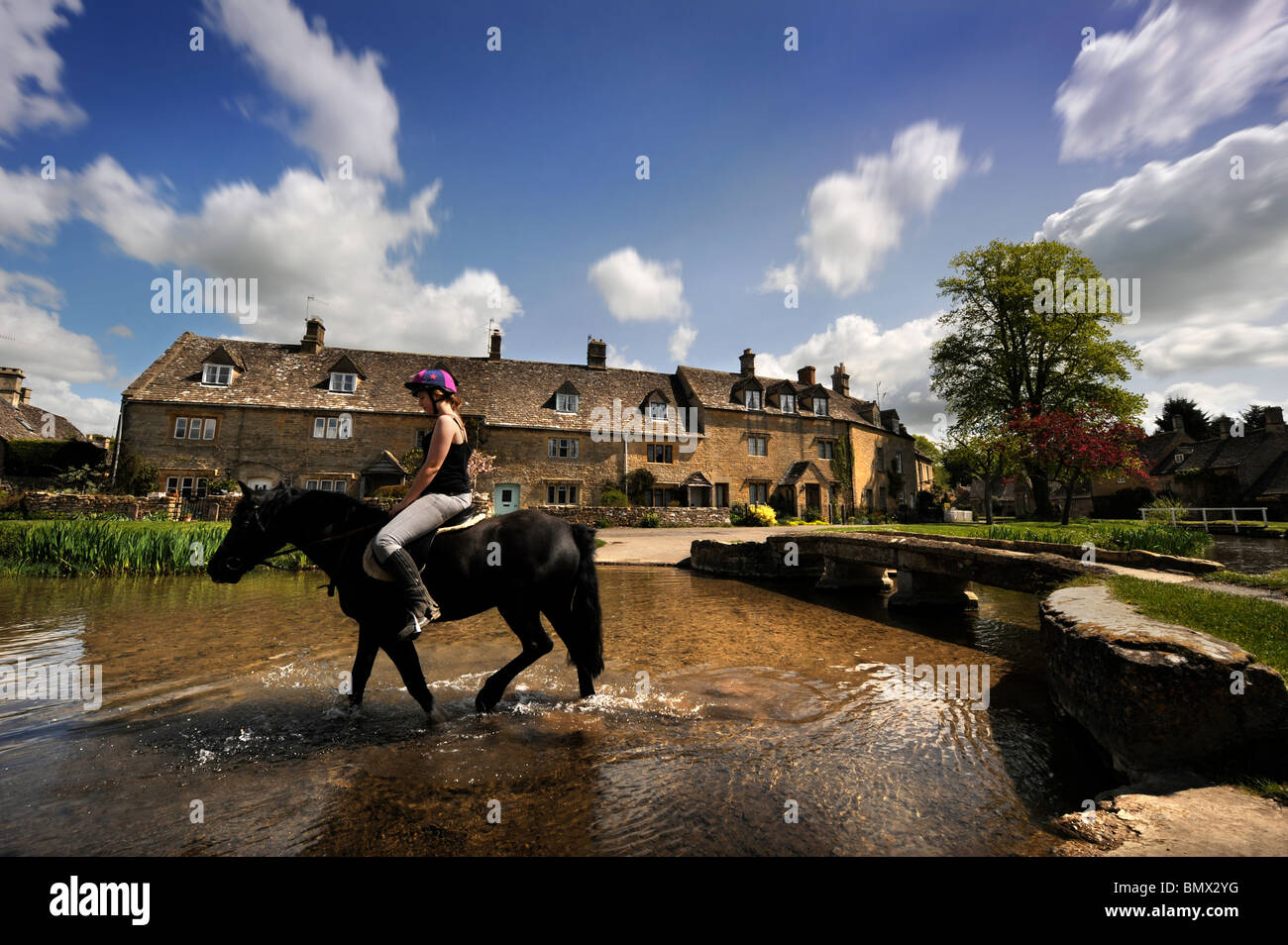 The Cotswold village of Lower Slaughter, Gloucestershire UK Stock Photo ...