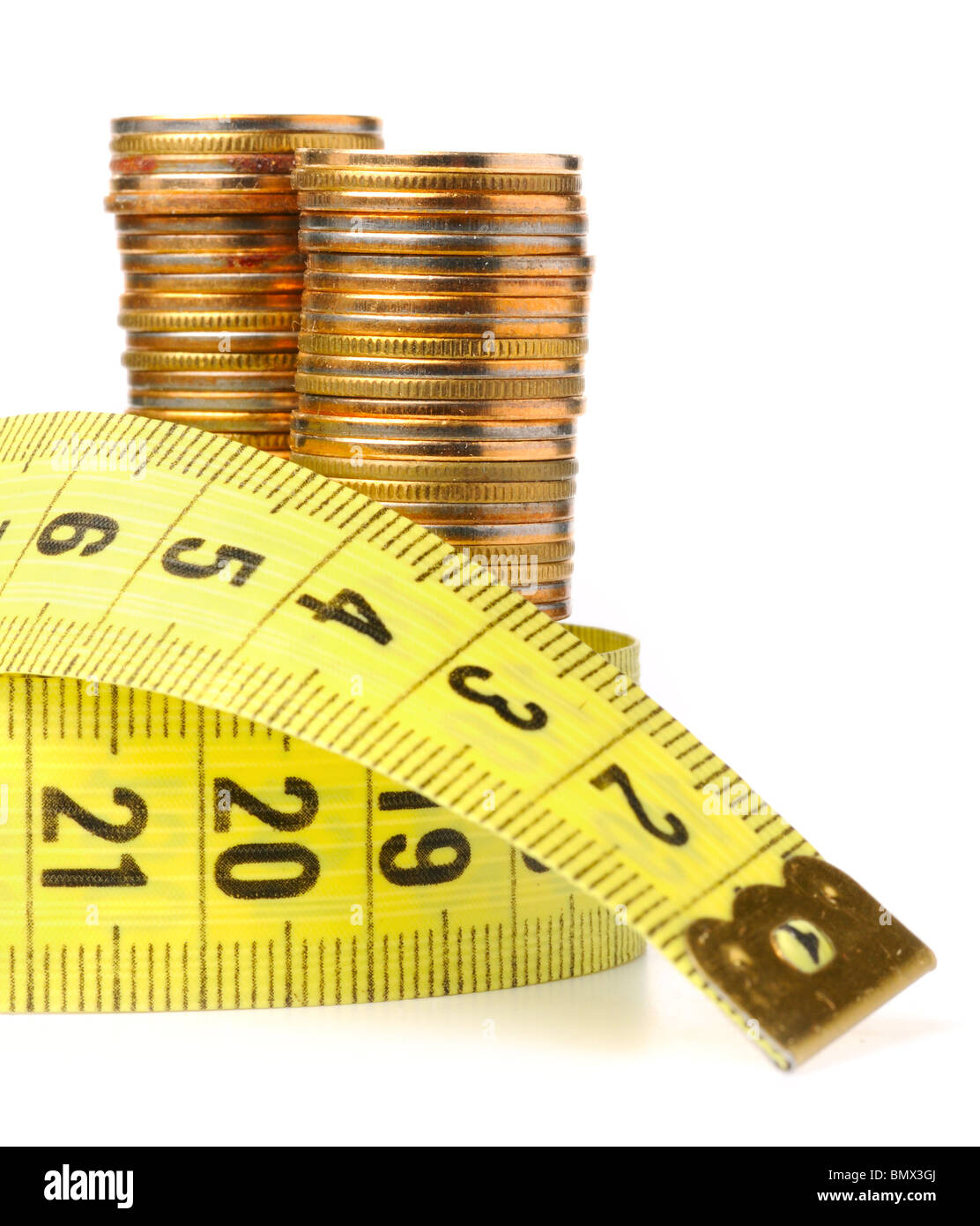 coins with meter isolated on white Stock Photo - Alamy