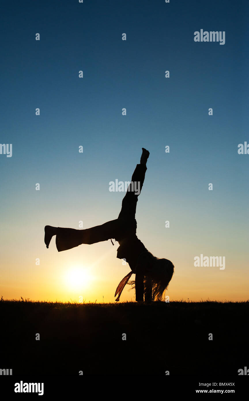 Handstand Silhouette Girl