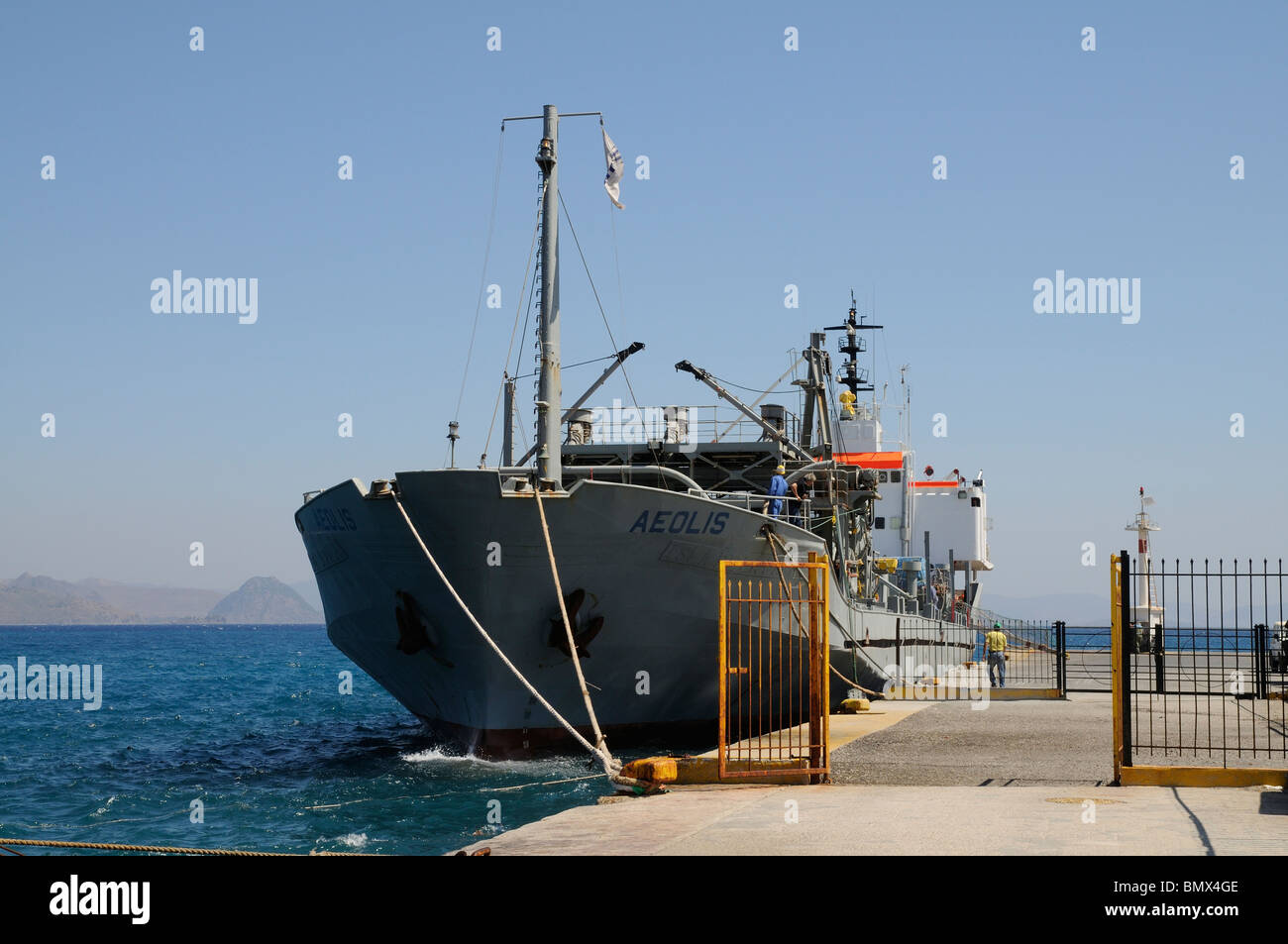 The Aeolis a Greek registered cargo ship alongside in Kos Town Kos ...