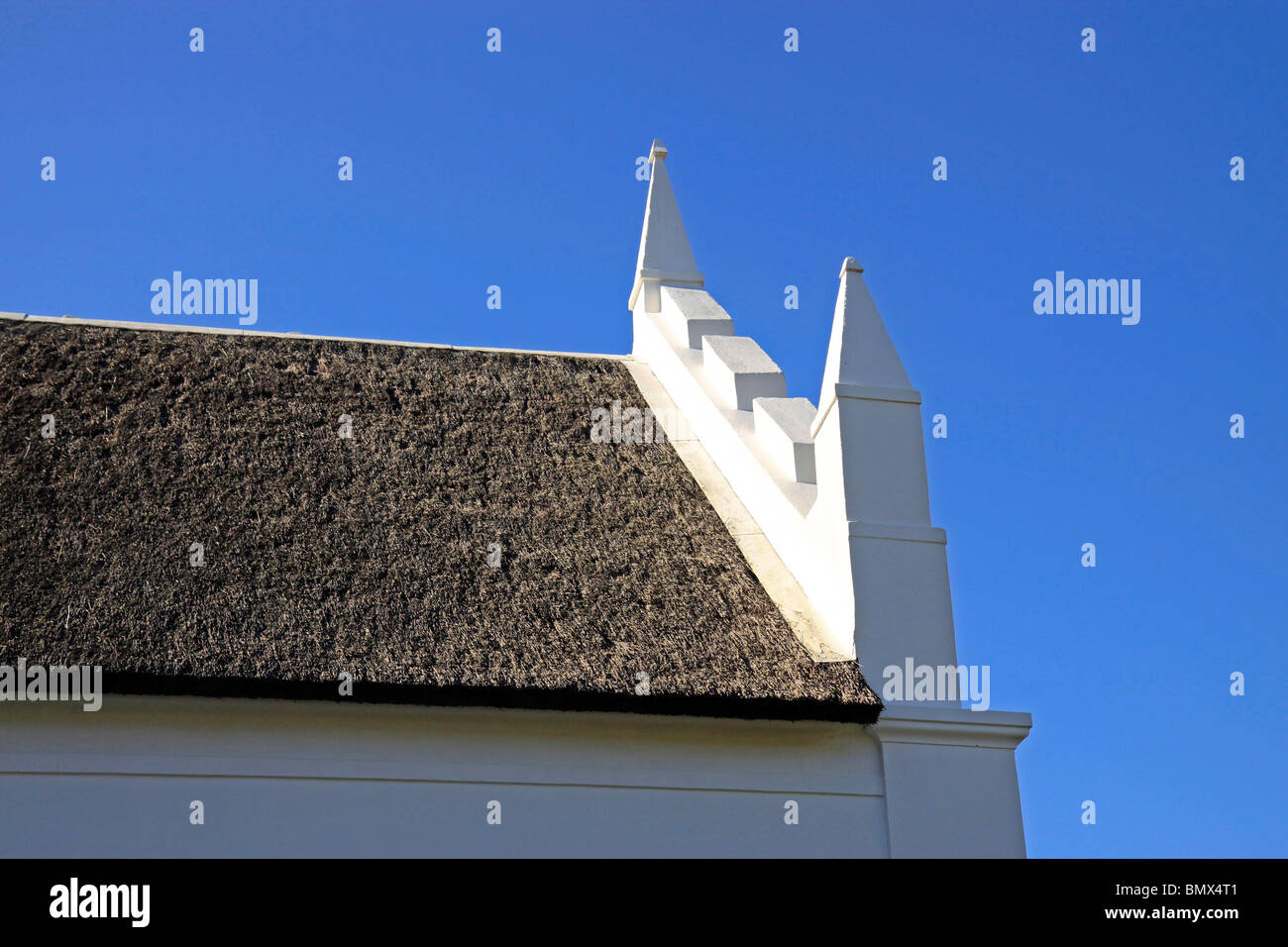 Thatched roof of Dutch Reformed Church, Franschhoek, Western Cape ...
