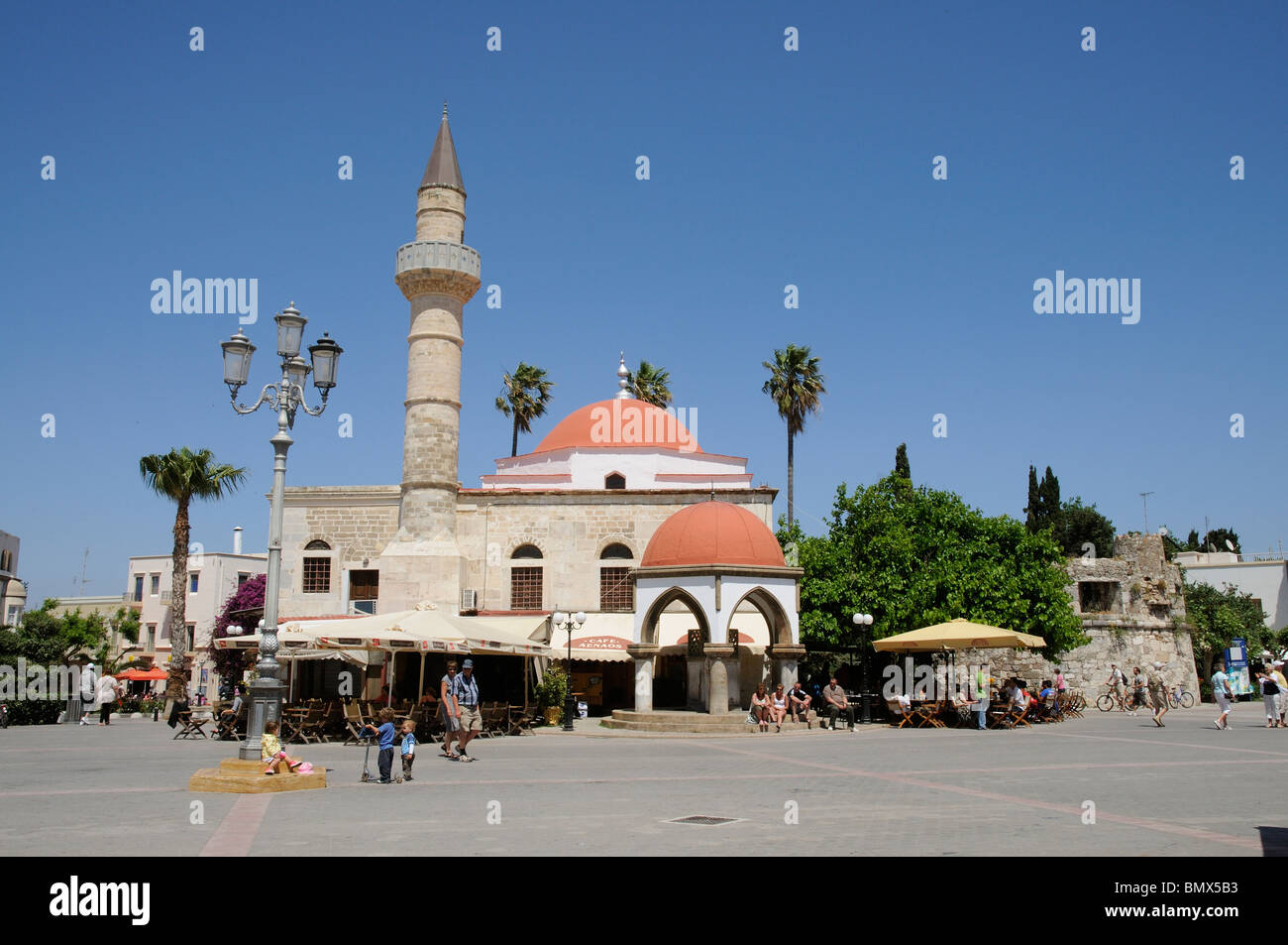 Mosque of Defterdar on Eleftherias Square in the Old Town Kos on Kos ...